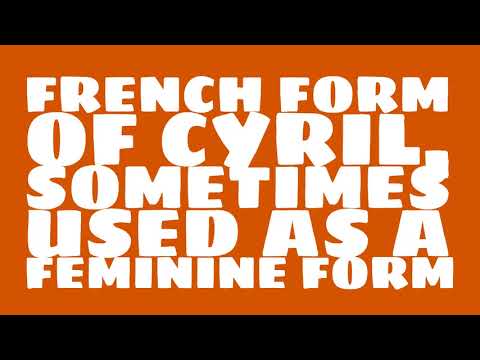 What is the origin of the name Cyrille?