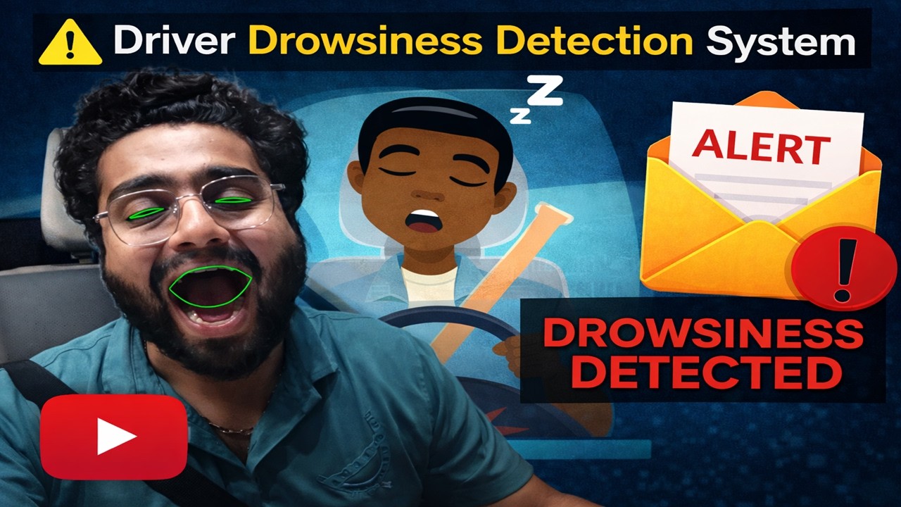 Real time Driver Drowsiness Detection System using OpenCV Python | Computer Vision Projects