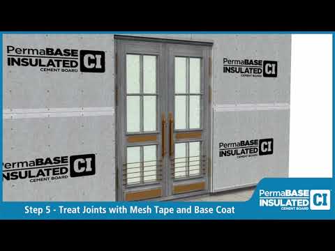 Commercial Stucco Wall System Installation with PermaBASE CI Insulated Cement Board