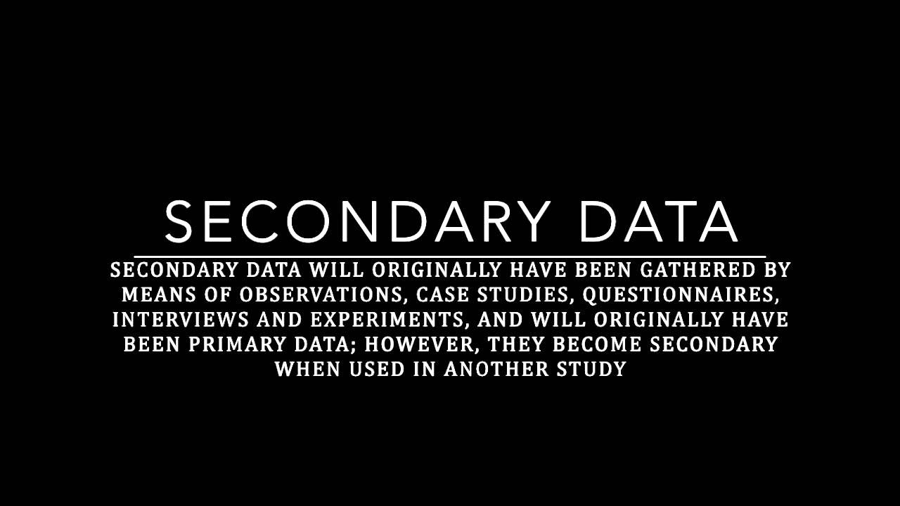 Clinical Methodology   Primary and Secondary Data
