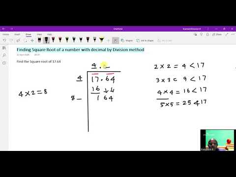 Square root of a number with decimal by division method