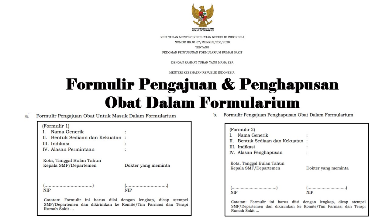 Form Pengajuan dan Penghapusan Obat dalam Formularium Rumah Sakit