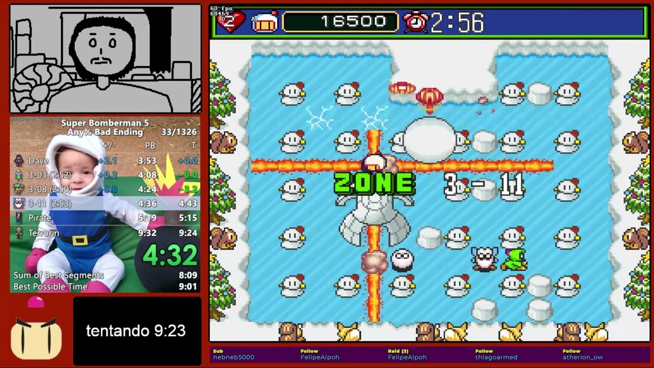 Super Bomberman 5 - Any% Bad Ending Speedrun (9:19)