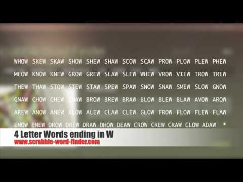 4 letter words ending in W