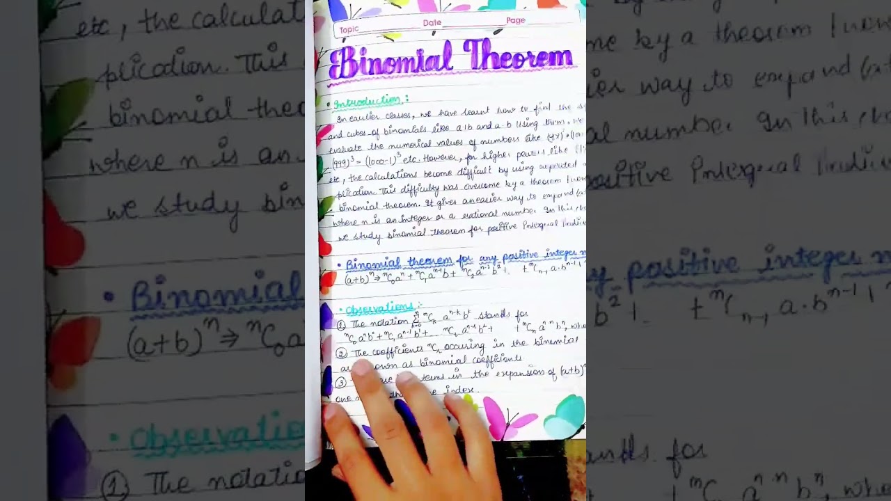 Maths practical file of class 11 on (permutations and combinations)\(binomial theorem) #maths #study
