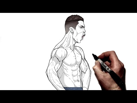 How To Draw Cristiano Ronaldo (Beast) | Step By Step | Soccer / Football
