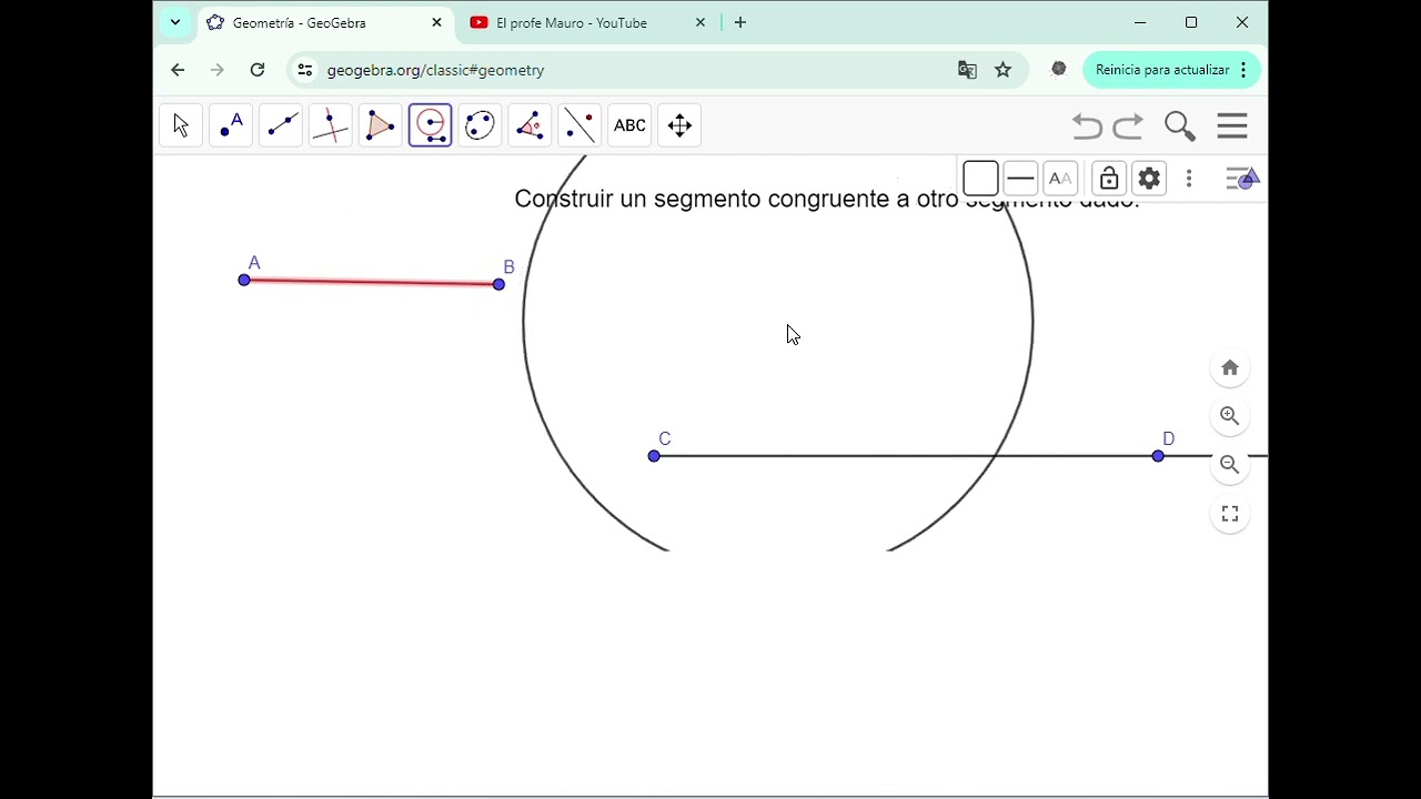 Construcción GeoGebra   Segmento congruente