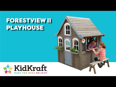 Forestview II Wooden Playhouse | KidKraft Wooden Outdoor Playhouses
