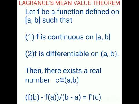 LAGRANGE'S MEAN VALUE THEOREM || MEAN VALUE THEOREM || LMVT