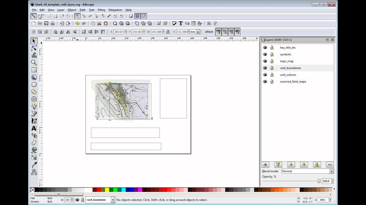 Digitising map in Inkscape (5) preparing for export saving etc.