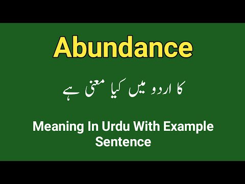 Abundance meaning in urdu || Meaning of abundance in urdu/hindi || Abundance ka matlab kia hota ha