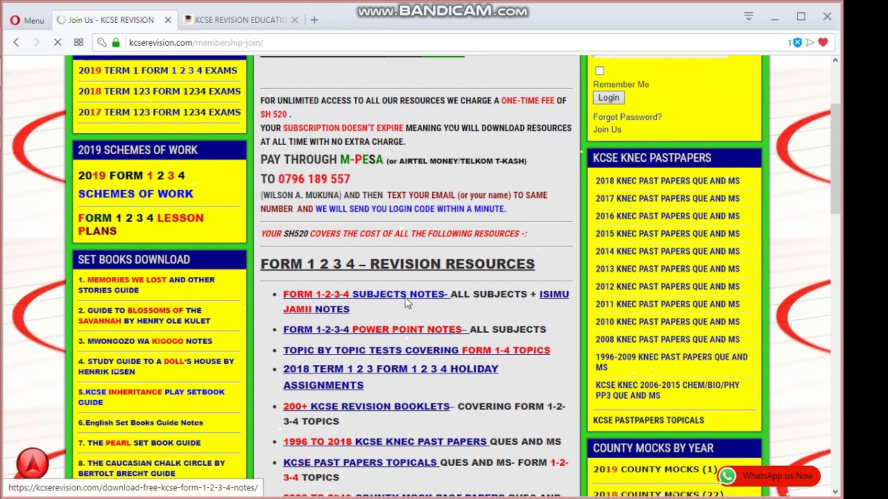 DOWNLOAD KCSE FORM 1 2 3 4 NOTES - ALL SUBJECTS