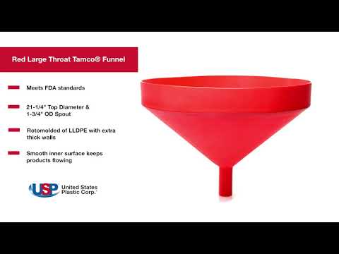 21-1/4" Top Diameter Red Tamco® Funnel with 1-3/4" OD Spout | U.S ...