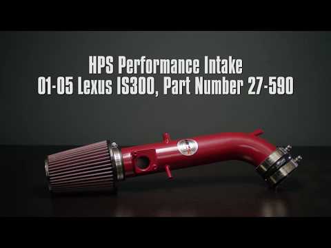 HPS Intake Installation LEXUS IS300 Intake Shortram w/ Heat Shield Dyno sound clip Part# 27-590