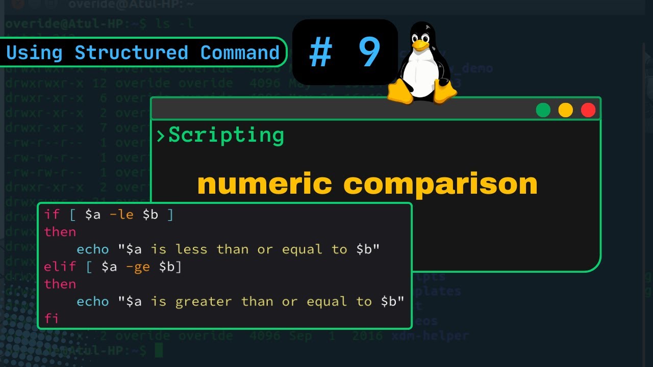 Numeric Comparison in Shell Script | -eq, -ne, -lt, -gt, -le, -ge in 3 min #shellscripting9