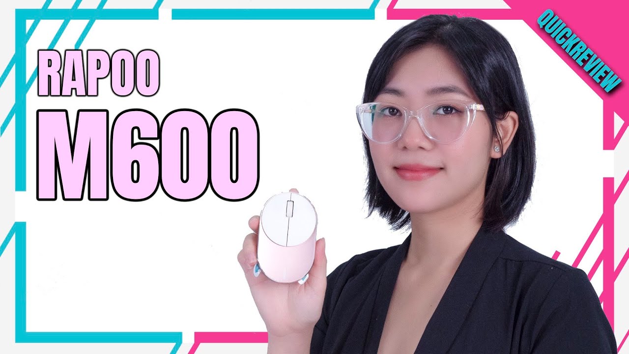 Chuột không dây Rapoo M600 Silent màu hồng (USB/Bluetooth) chính hãng, kết nối nhanh