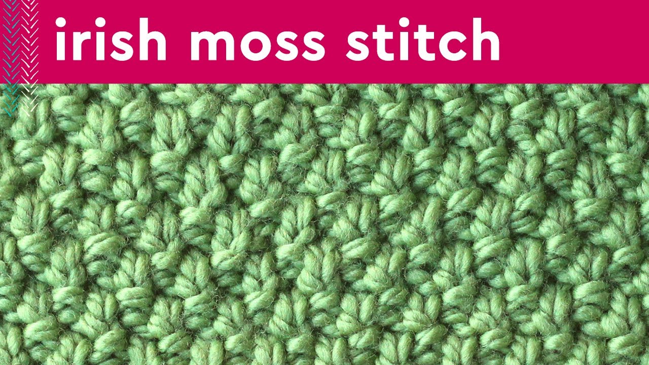 Irish Moss Stitch Knitting Pattern for Beginners (4 Row Repeat)