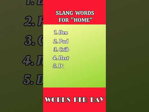 Slang words for "HOME" #englishlearners #englishlearning #youtubeshorts