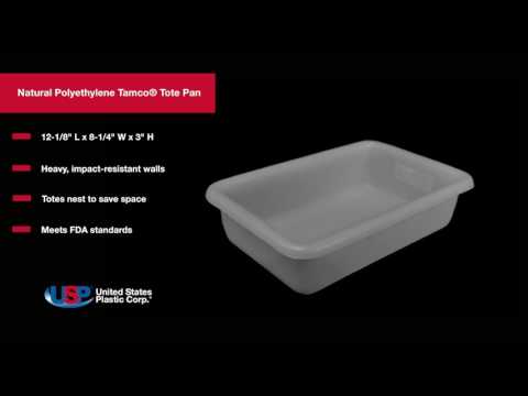 12-1/8" L x 8-1/4" W x 3" Hgt. Natural Polyethylene Tamco® Tote Pan | U ...