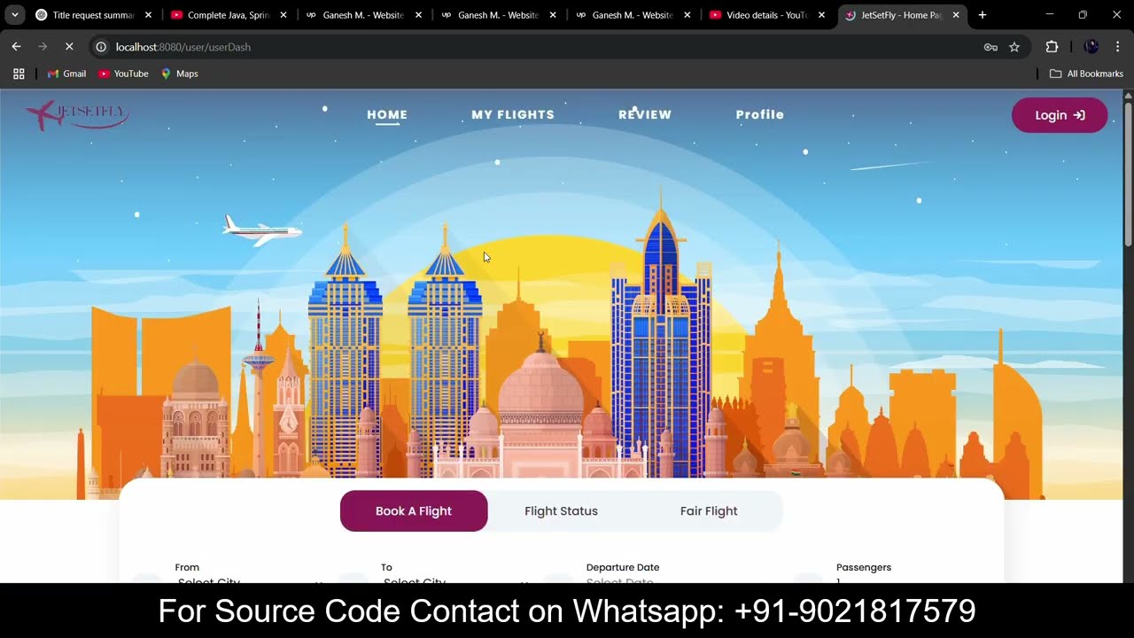 Airline Reservation System Project using Spring Boot | Java | Spring Boot Project | Source code