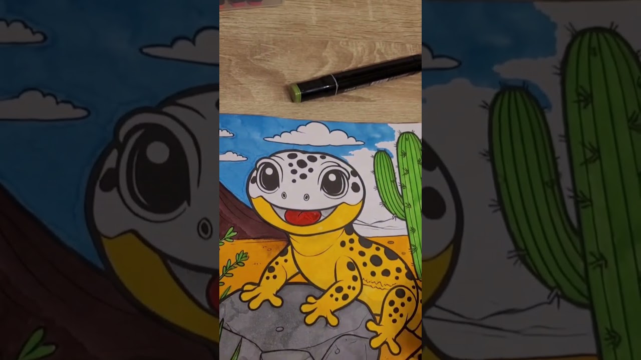 Coloring a Leopard Gecko | Relaxing Drawing and Coloring for All Ages