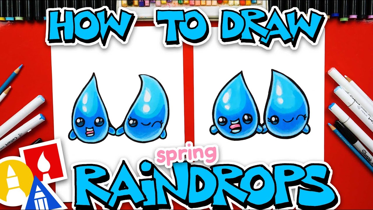 How To Draw Spring Raindrop Friends