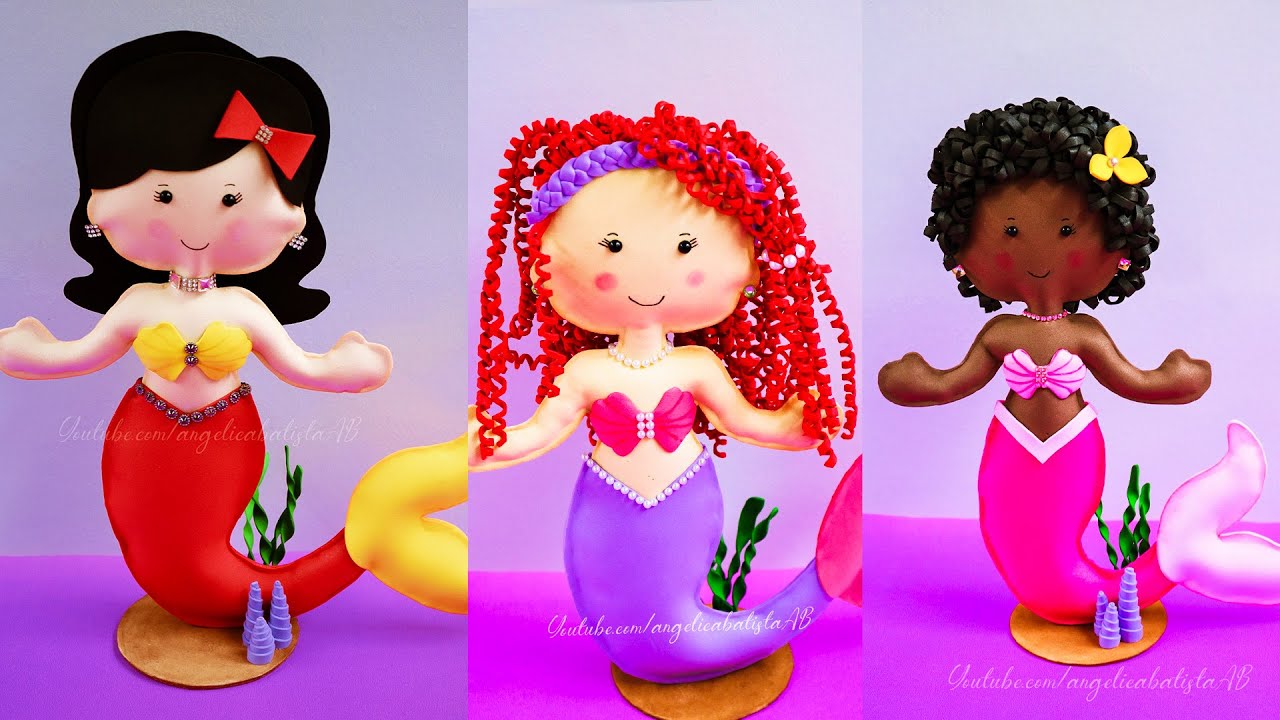 Como hacer Sirenas con lámina de foam, Eva | fiesta bajo el mar| ideas faciles con goma eva