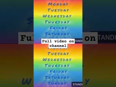 Days of the week song | Sunday Monday Tuesday Wednesday #shorts #daysoftheweek #kidslearning