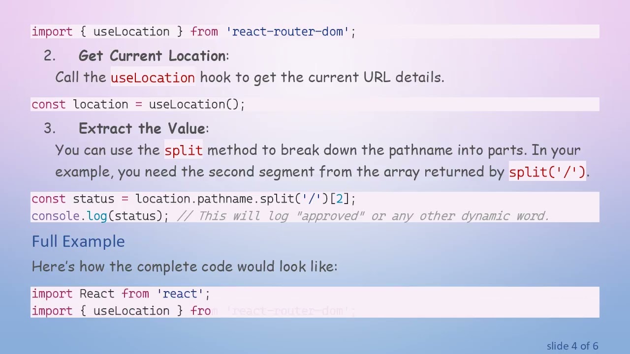 Extracting Dynamic Parameters from URL in React