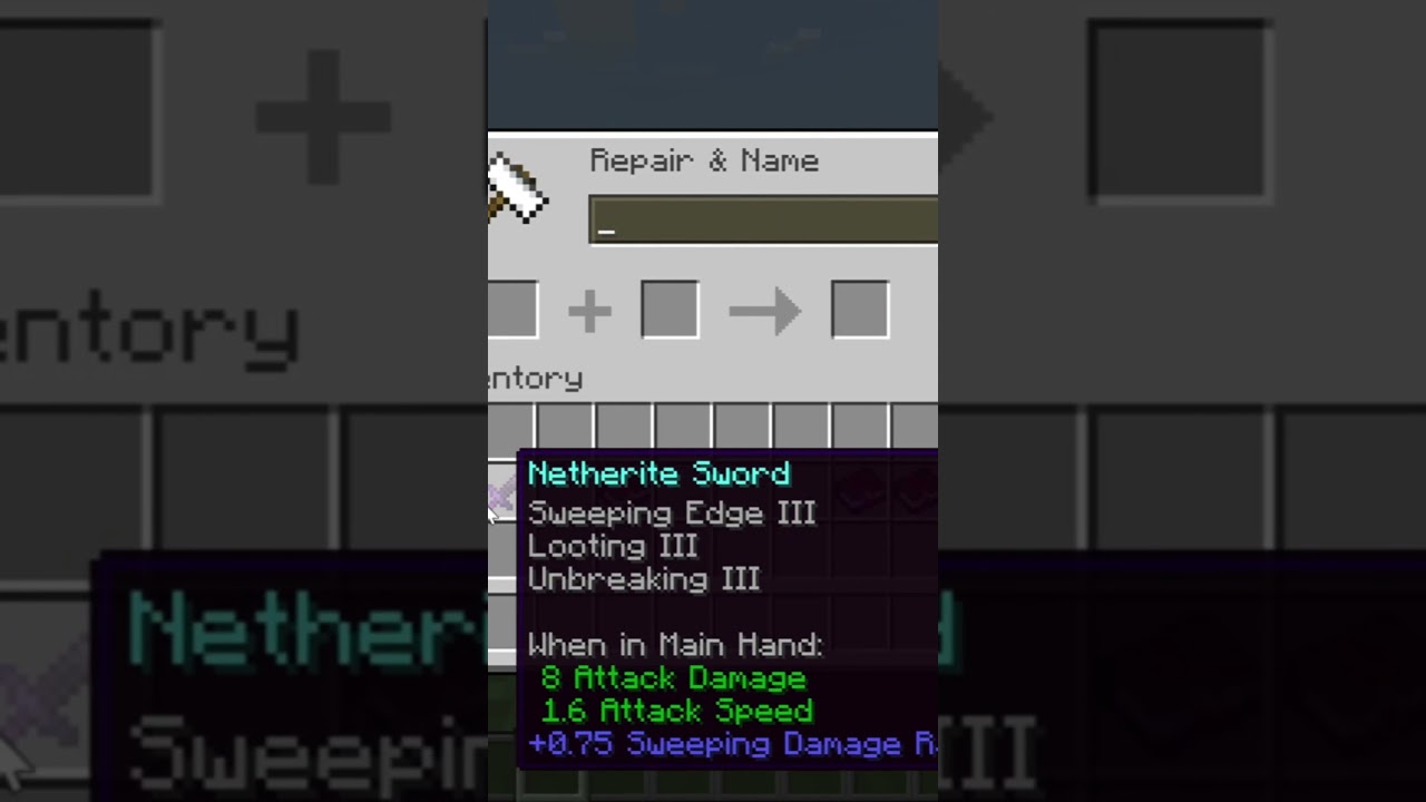 Perfect sword enchantments in Minecraft ⚔️ #shorts