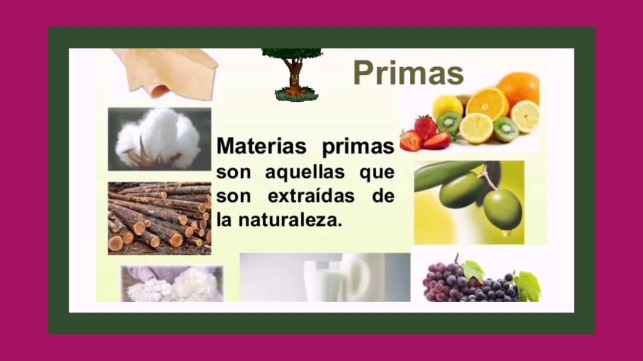 Materias primas y productos elaborados para niños