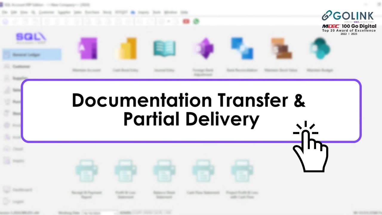 SQL Account | Documentation Transfer & Partial Delivery in SQL