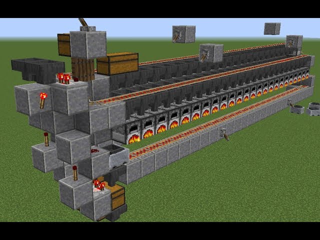 Three Wide, Double Sided 48 Furnace Array Minecraft Map