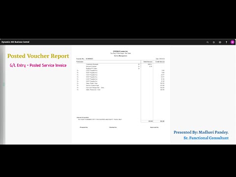 Voucher Report-G/L Entry | Service Management in BusinessCentral #d365bc #service #gl #report #print