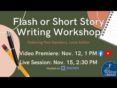 Flash or Short Story Writing Workshop With Paul Stansbury