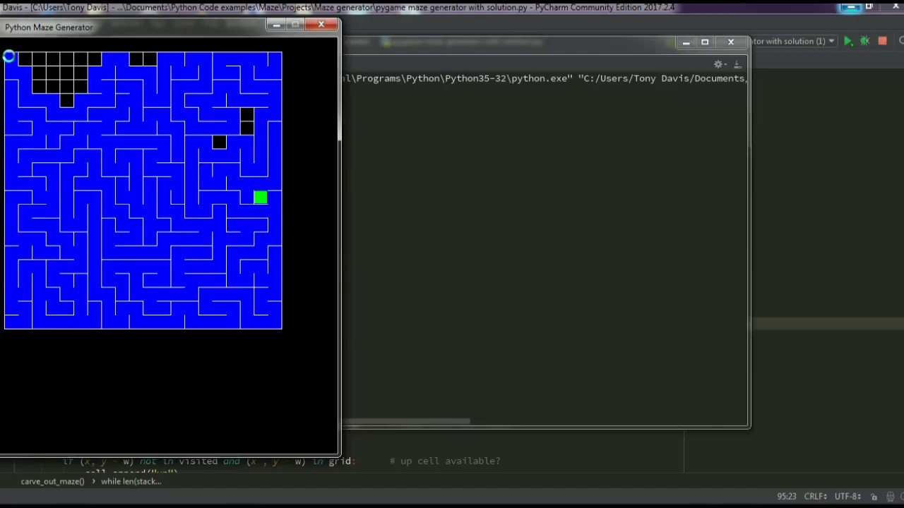 Python maze generator with path solution