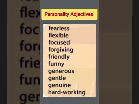 Personality Adjectives #5