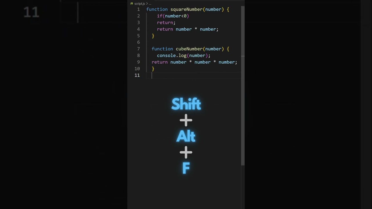 Format Code in VS Code - Shortcut