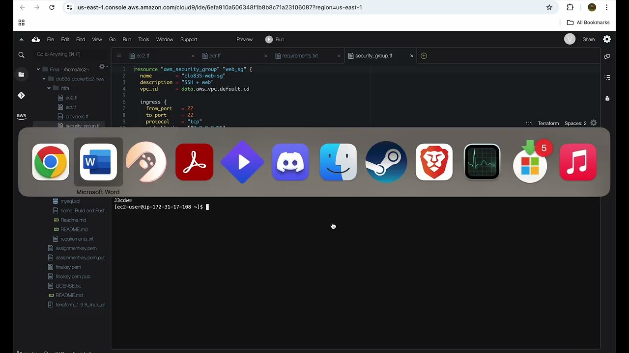 Docker, Terraform and GIT workflow