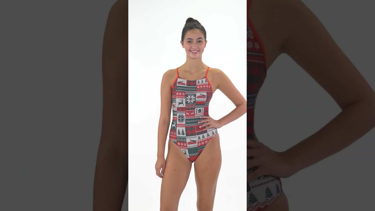 Sporti Granny Sweater Patchwork Pines Micro Back One Piece Swimsuit (26-40) | SwimOutlet.com