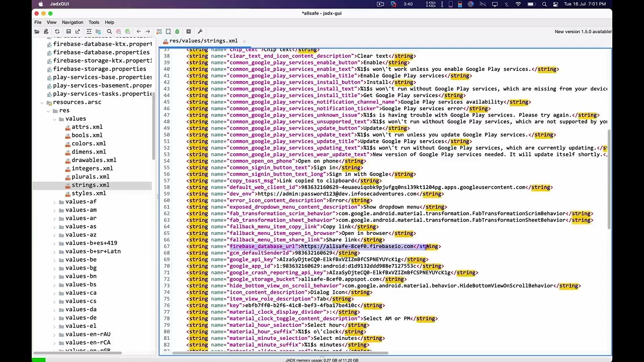 Hardcoded Information Check | Android Pentest