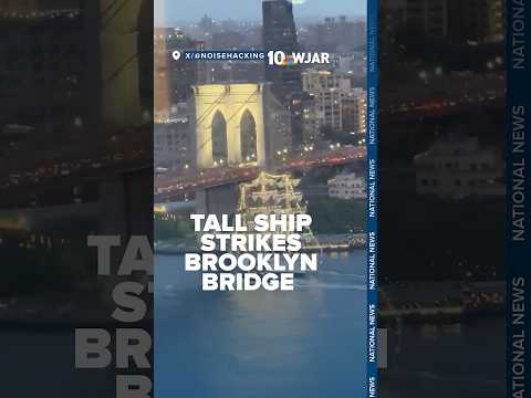 Mexican Navy tall ship crashes into New York's Brooklyn Bridge