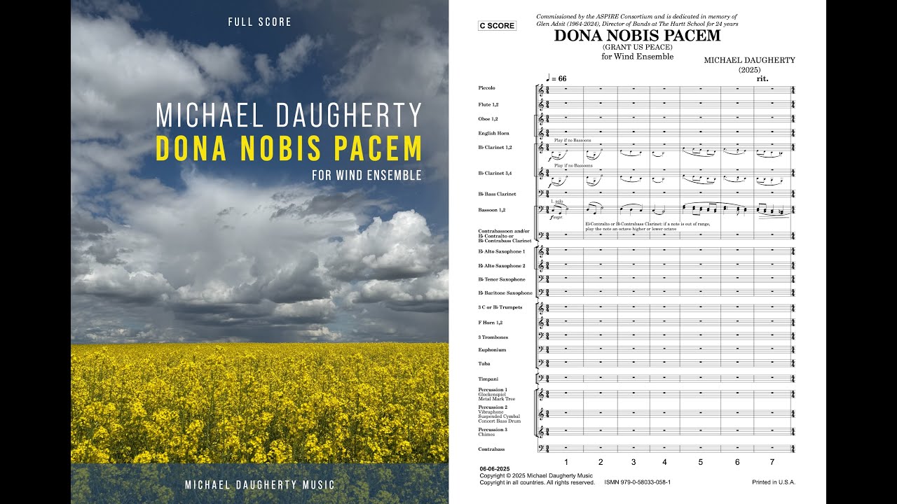 Michael Daugherty: DONA NOBIS PACEM for Wind Ensemble (2025) – MIDI Realization