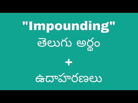 Impounding meaning in telugu with examples | Impounding తెలుగు లో అర్థం @Meaning in Telugu