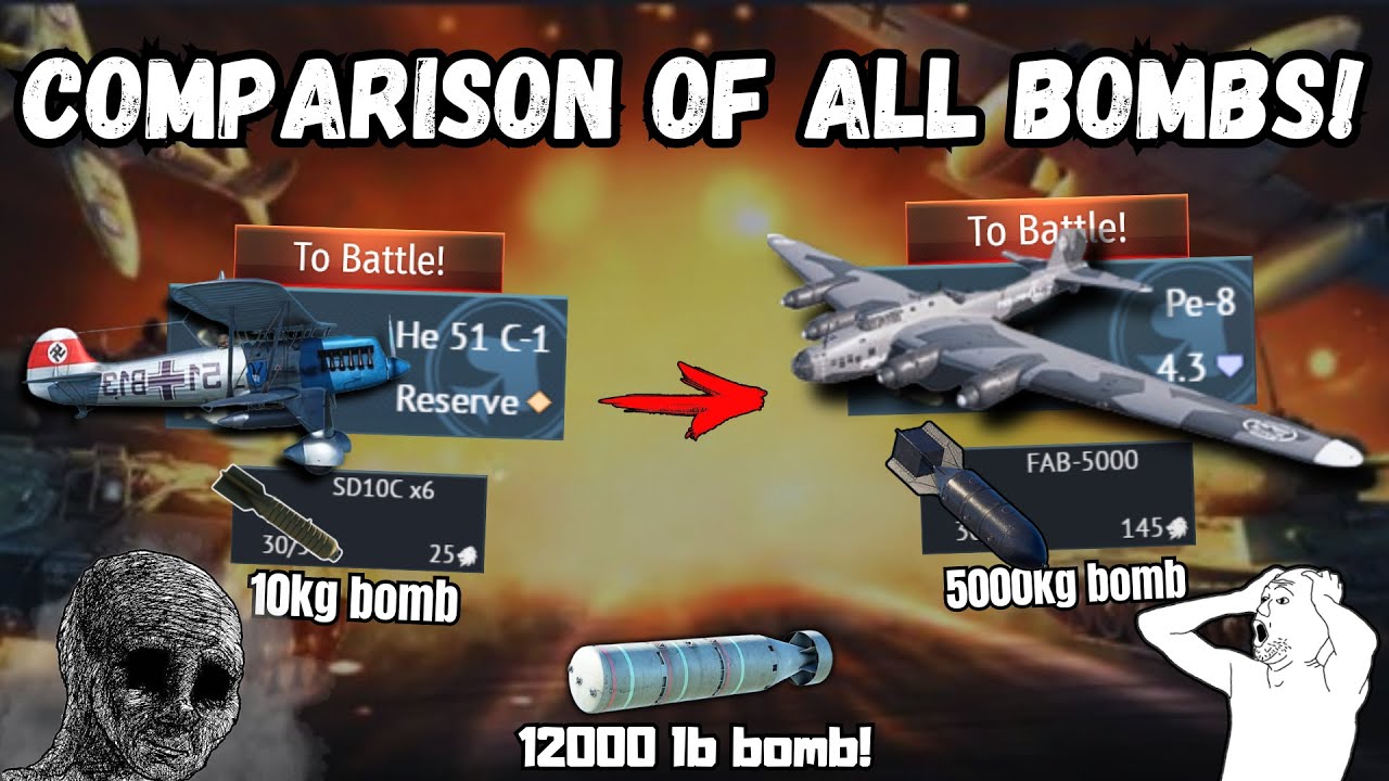 From SMALLEST to BIGGEST Bomb in War Thunder!💣🔥| I use EVERY bomb Size! (You can't miss this)☢️