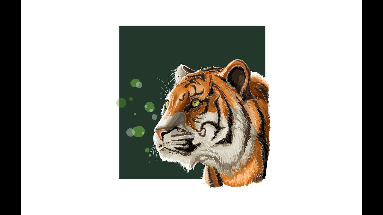 Time Lapse Adobe Illustrator : tiger vector painting illustration