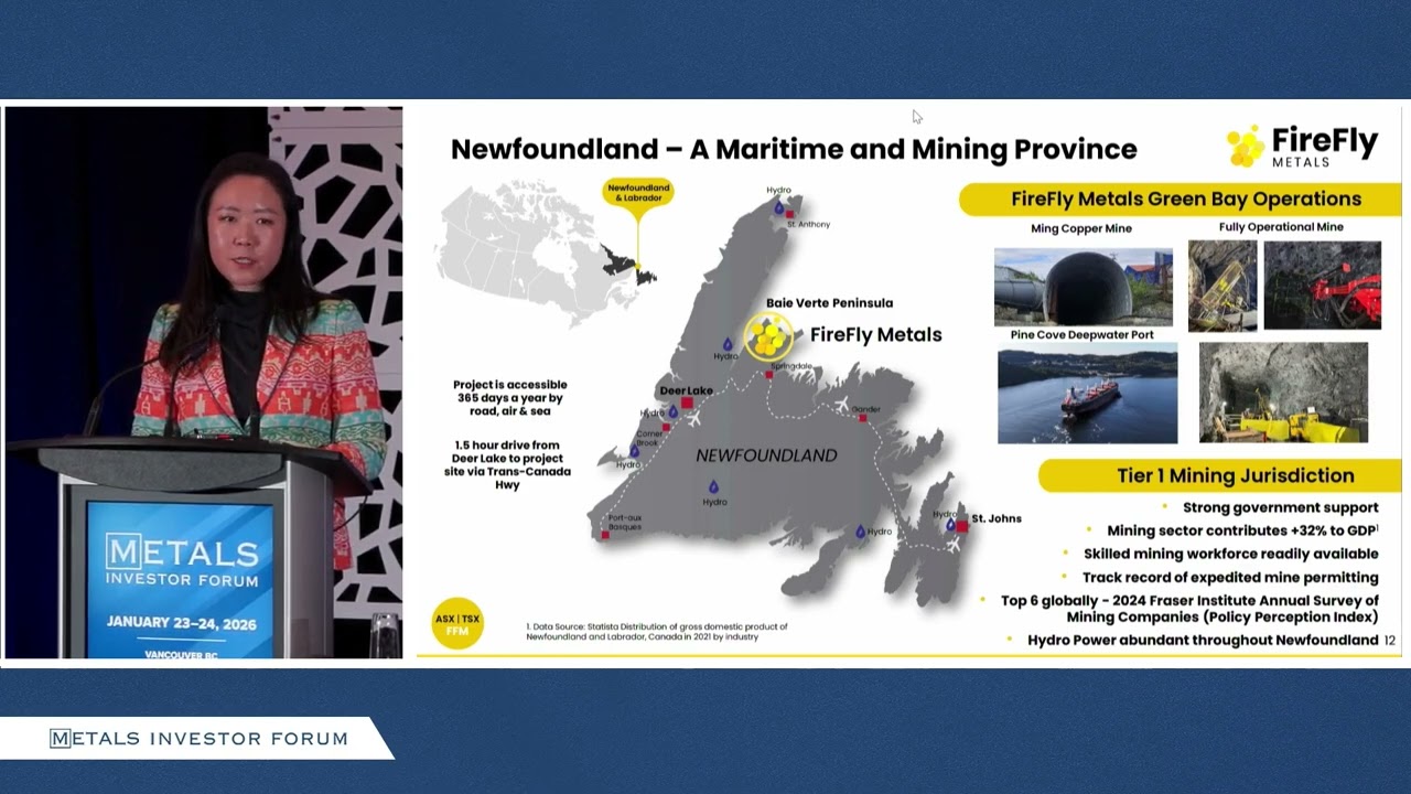 Jessie Liu Ernsting of FireFly Metals presents at Metals Investor Forum Vancouver | 24 January 2026