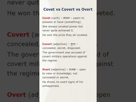 Difference between "Covet vs Covert vs Overt" || Commonly Confuse Words || CDS, NDA, CGL, CHSL...
