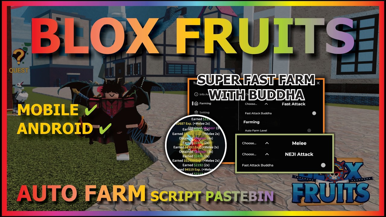 BLOX FRUITS Script No Key AUTO FARM, SUPER FAST ATTACK, SUPER BRING, SEA EVENT, MASTERY FARM (BEST)