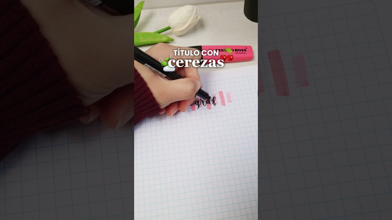 Titulo con cerezas #study #portadas #studygram #notes #plumones #apuntesbonitos #titulo #stationery
